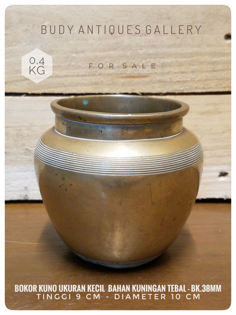 Bokor Kuno Ukuran Kecil Bahan Kuningan Tebal - BK.38MM, Antik, Pajangan ...