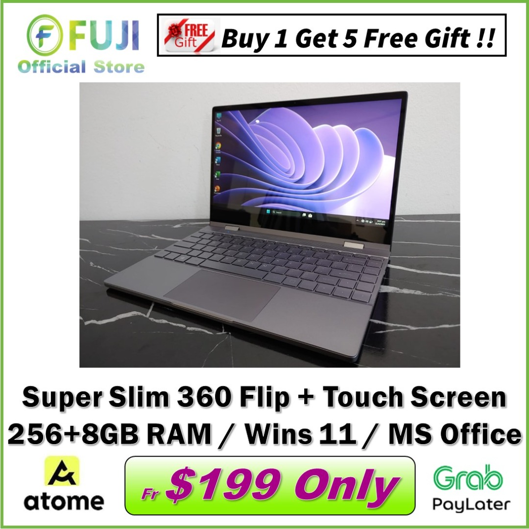 Brand New 360 Flip Screen + Touch Laptop - 8GB RAM - 256GB SSD Drive ...