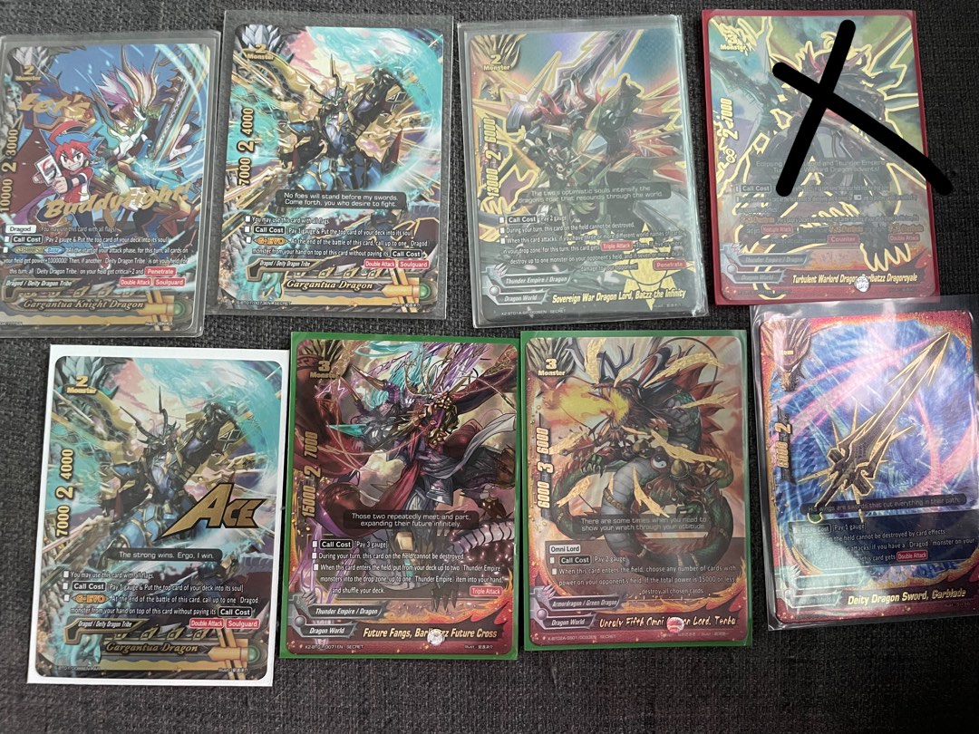 Buddyfight singles (Batz, Tenbu , Gargantua dragon), Hobbies & Toys ...