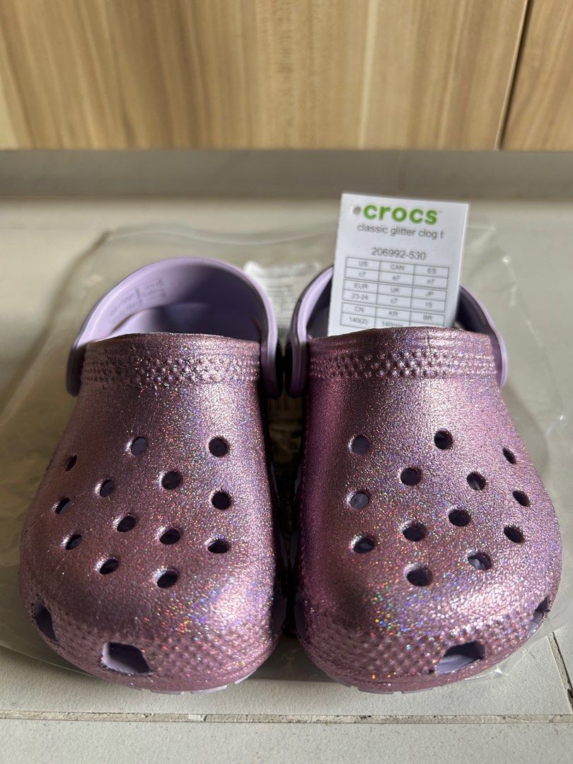 Classic Glitter Clog Crocs, Babies & Kids, Babies & Kids Fashion on ...