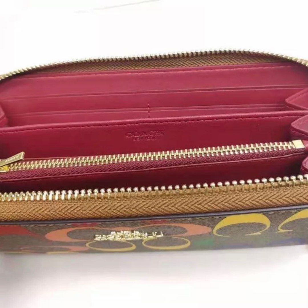 Coach Long Wallet in Rainbow Signature Canvas, Women's Fashion, Bags ...