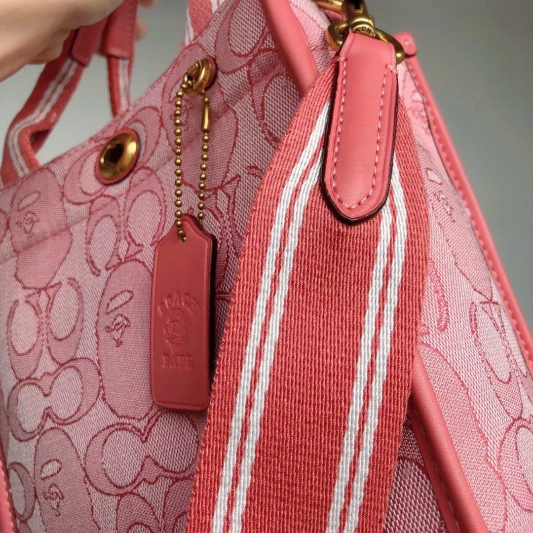 Coach x Bape Tote 22 Bag in Signature Jacquard, Women's Fashion, Bags ...
