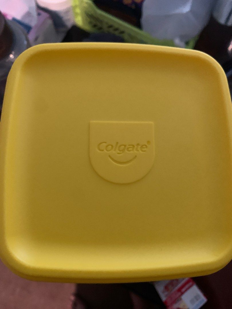 Colgate brand My melody yellow and blue plastic containers, Furniture ...