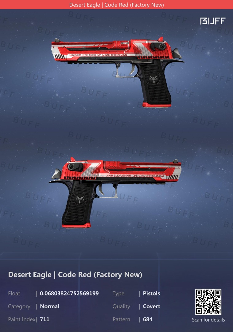 CSGO Desert Eagle Code Red FN, Video Gaming, Gaming Accessories, In ...