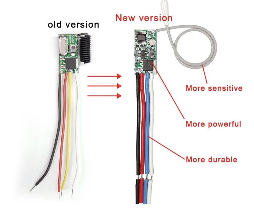 DC 3.6V 5V 9V 12V 24V 1CH Mini Relay Wireless RF hidden throttle remote ...