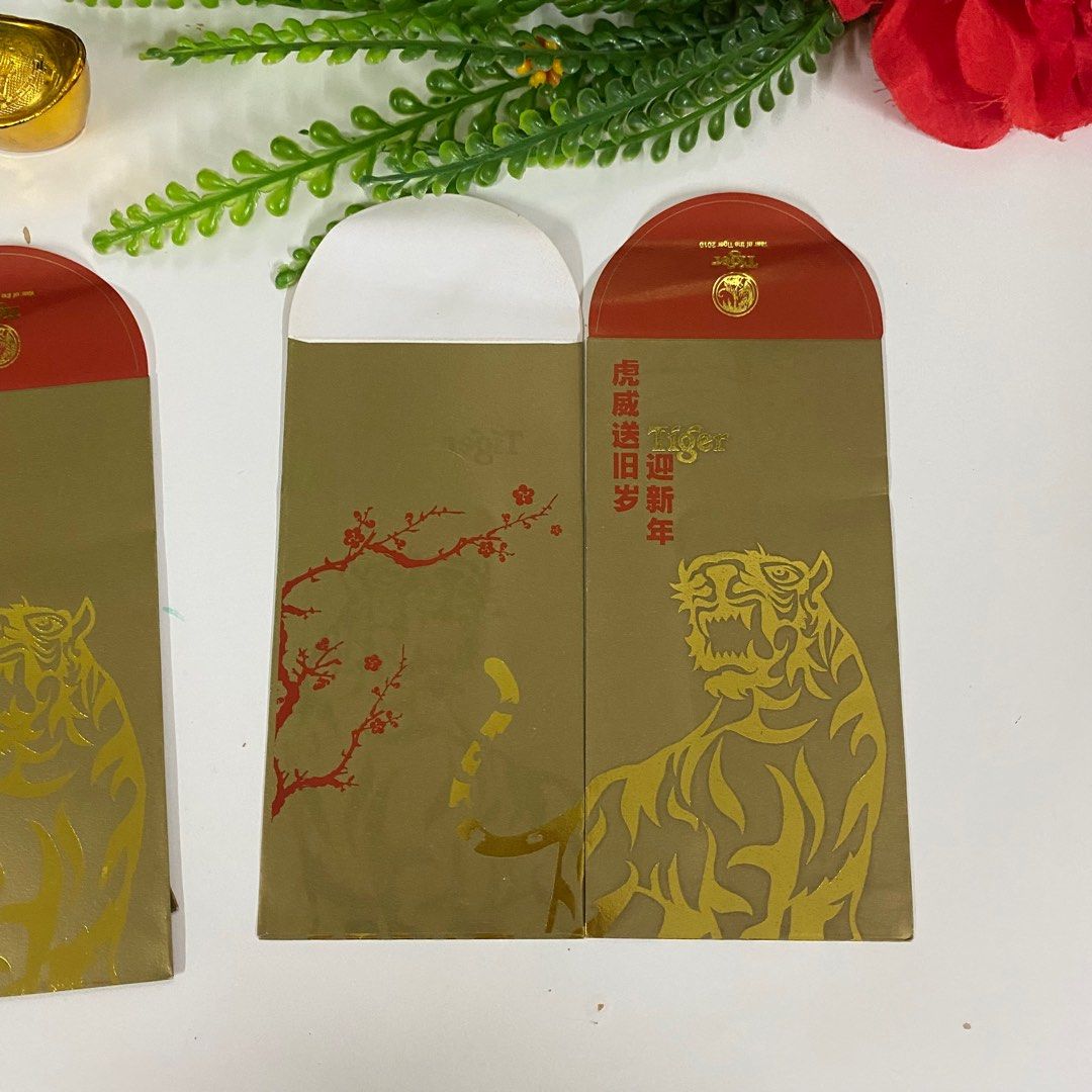 Defect Year of Tiger 2010 Ang pow packet_ Gold Tiger beer Ang pow ...