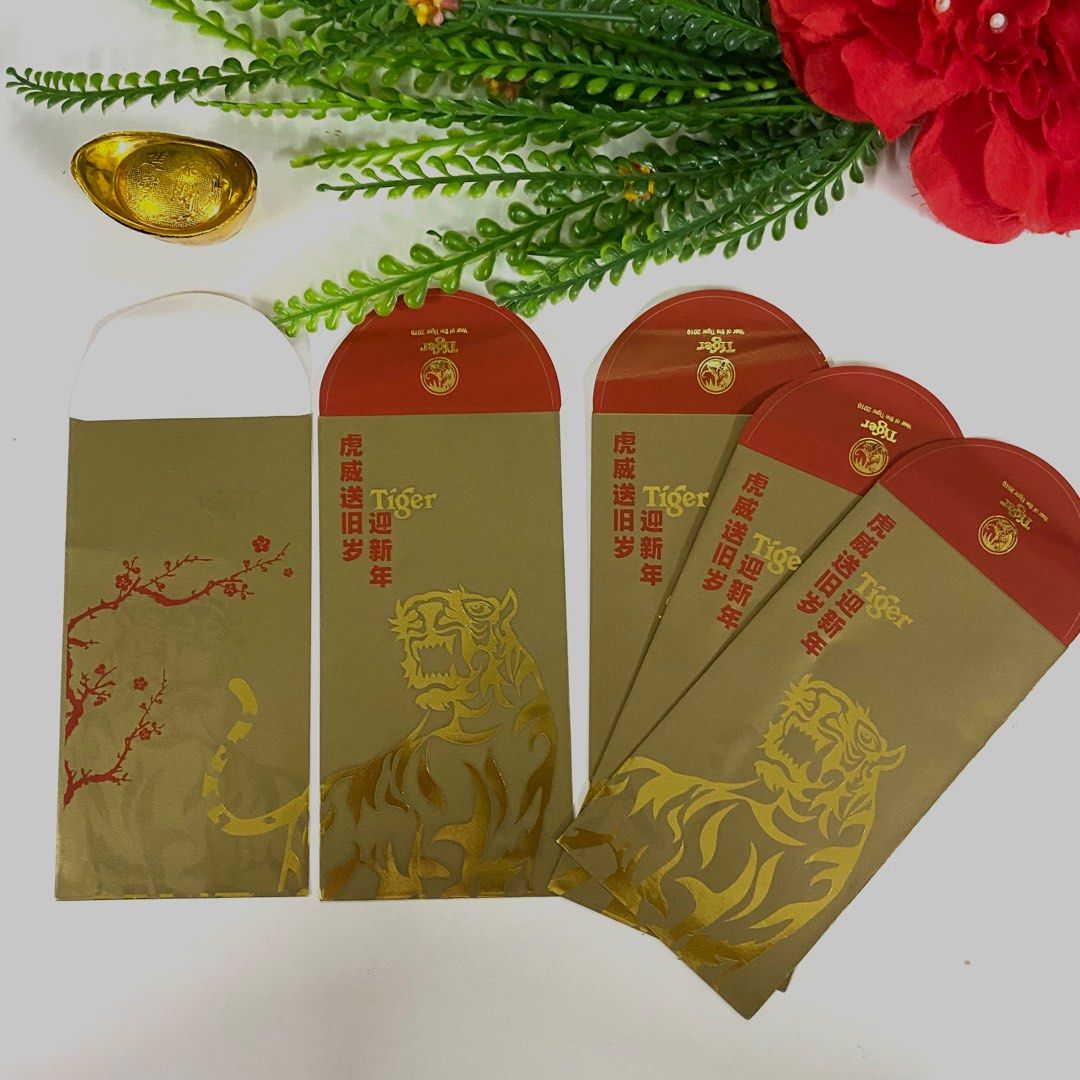 Defect Year of Tiger 2010 Ang pow packet_ Gold Tiger beer Ang pow ...