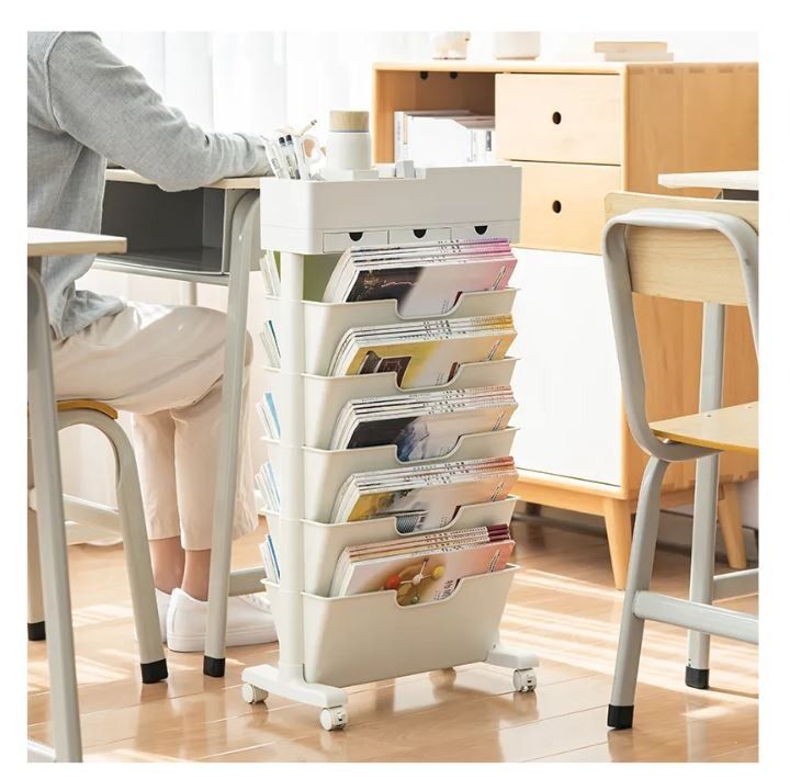Desk Bookshelf Book Stand Desk Side Reading Rack Storage Bookends Large ...