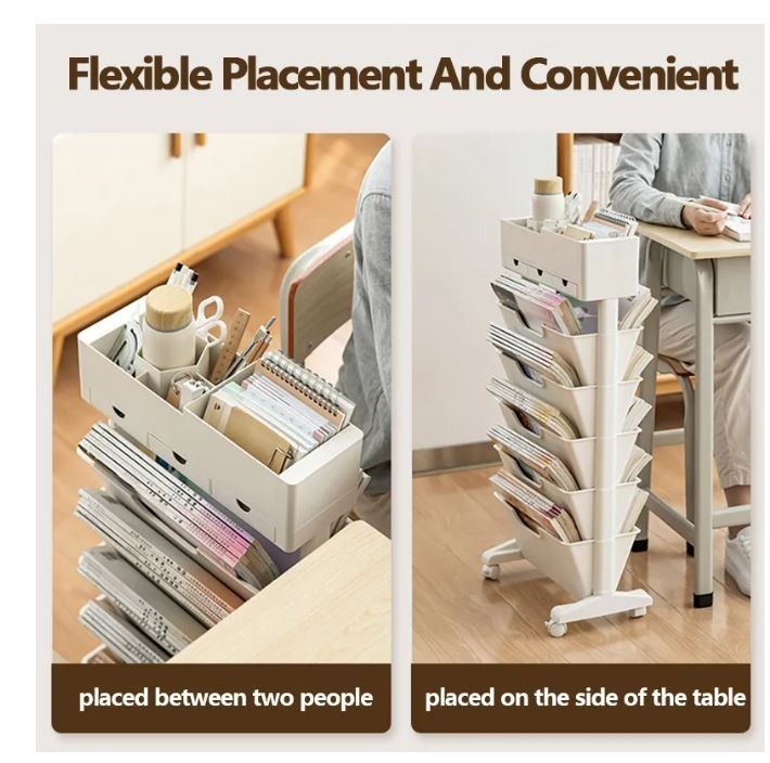 Desk Bookshelf Book Stand Desk Side Reading Rack Storage Bookends Large ...