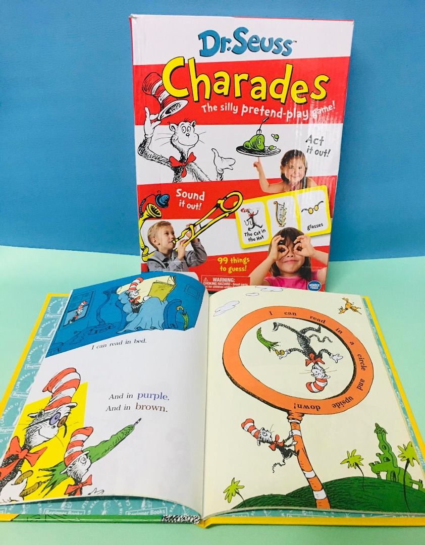 Dr. Seuss Charades Board Game with Dr. Suess Book Bundle, Hobbies ...