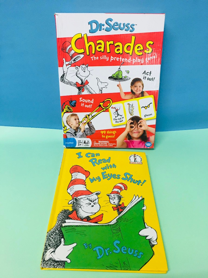 Dr. Seuss Charades Board Game with Dr. Suess Book Bundle, Hobbies ...
