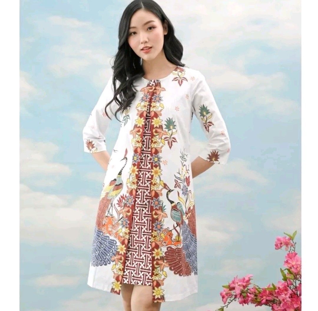 dress sangjit batik wanita jumbo merak, Fesyen Wanita, Pakaian Wanita ...