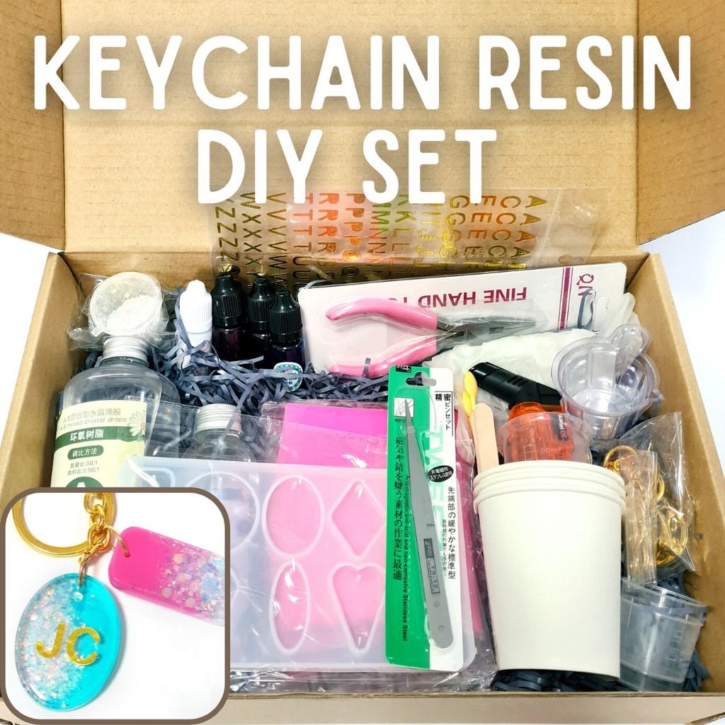 Epoxy Resin Keychain DIY Kit Set, Hobbies & Toys, Stationery & Craft ...
