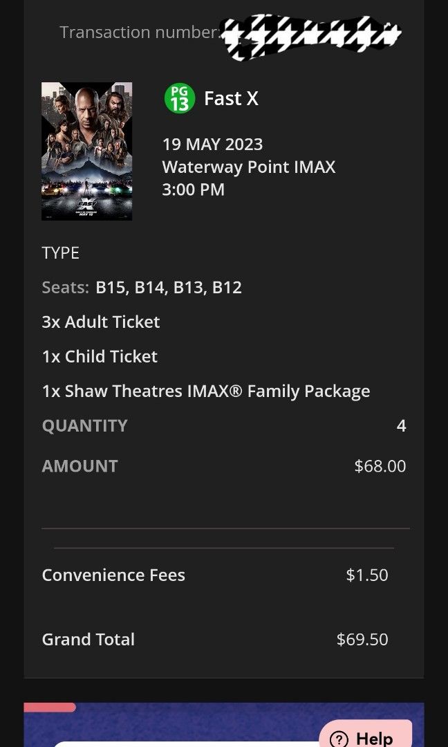 Fast X movie ticket IMAX family for 4, Tickets & Vouchers, Event ...