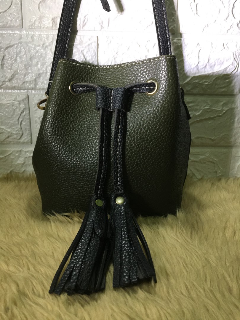 Green bucket bag, Women's Fashion, Bags & Wallets, Cross-body Bags on ...