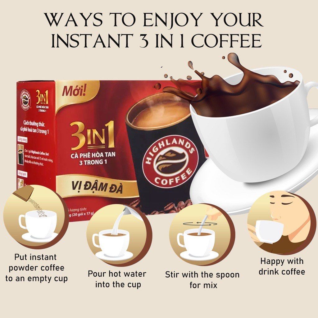 Highlands Coffee Vietnam Instant Coffee 3 In 1, Food & Drinks ...