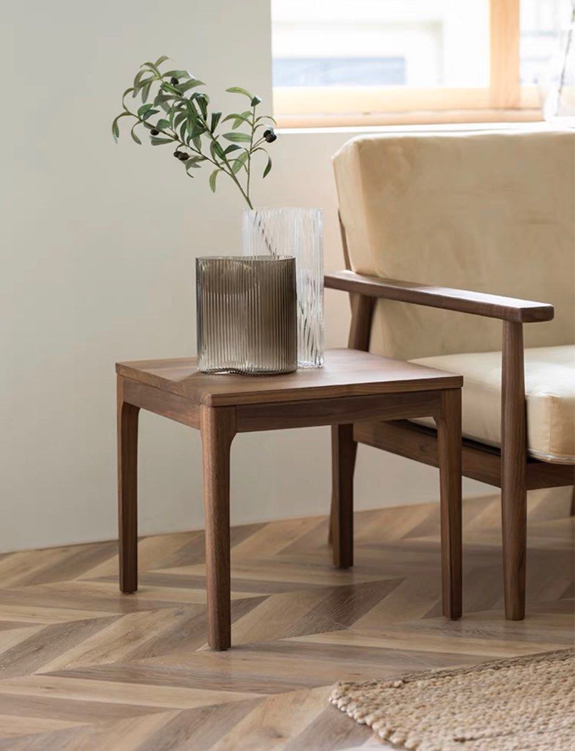 HIRO Walnut Wood Side Table, Furniture & Home Living, Furniture, Tables ...