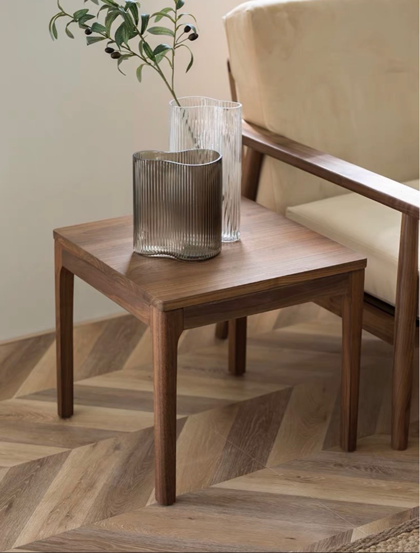 HIRO Walnut Wood Side Table, Furniture & Home Living, Furniture, Tables ...
