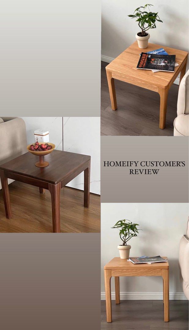 HIRO Walnut Wood Side Table, Furniture & Home Living, Furniture, Tables & Sets on Carousell