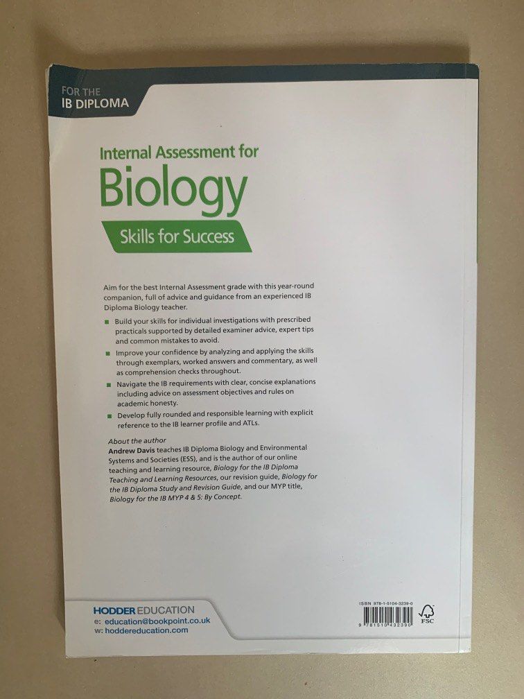 IB Biology Internal Assessment Textbook, 興趣及遊戲, 書本 & 文具, 教科書 - Carousell