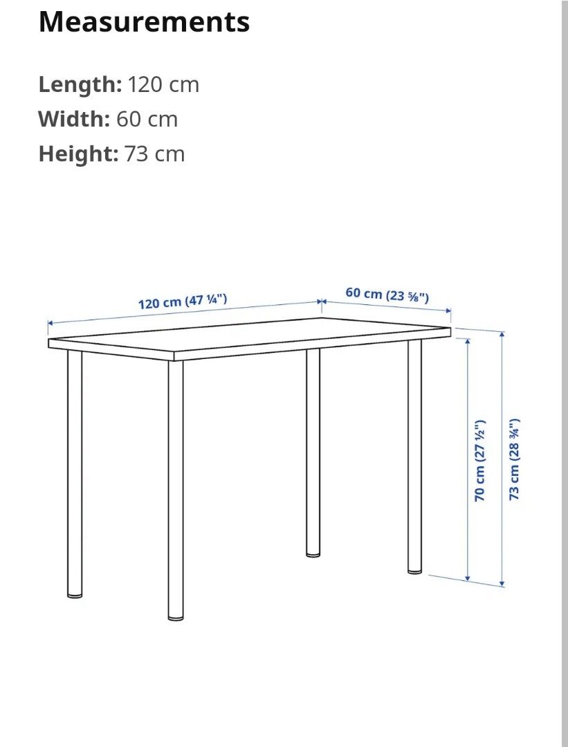 IKEA Linmon Study Table desk black, Furniture & Home Living, Furniture ...