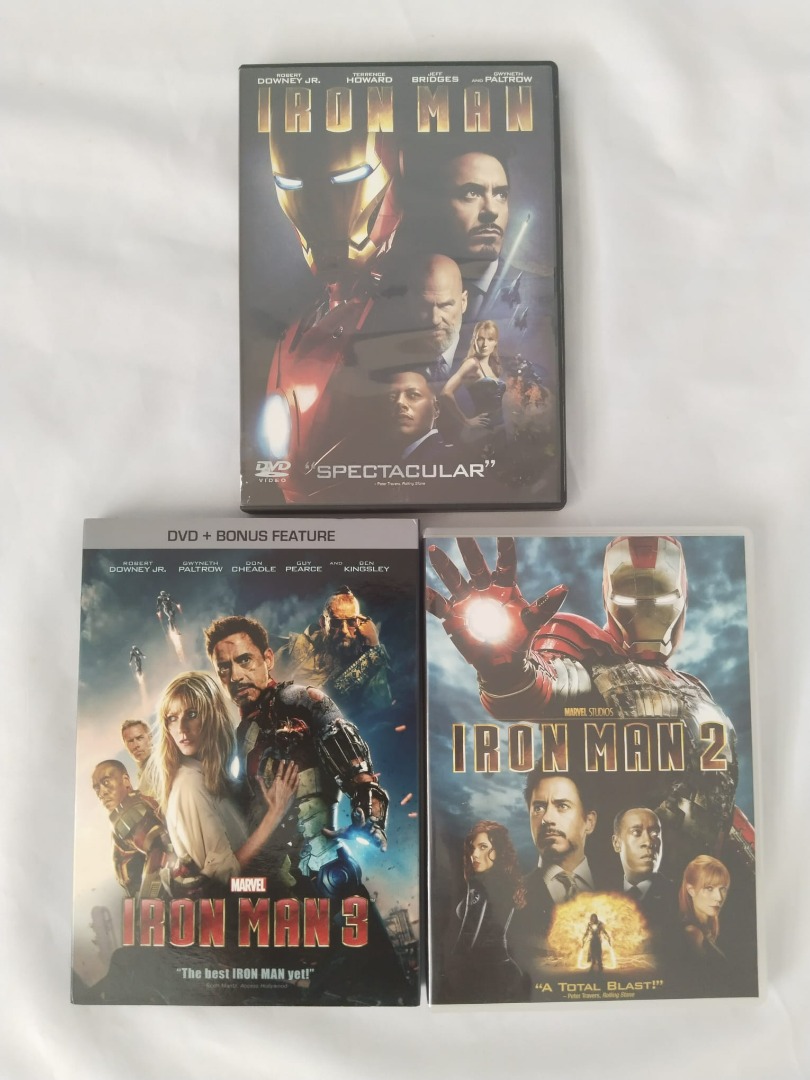 Iron Man 1, 2 & 3 DVD movie, Hobbies & Toys, Music & Media, CDs & DVDs ...