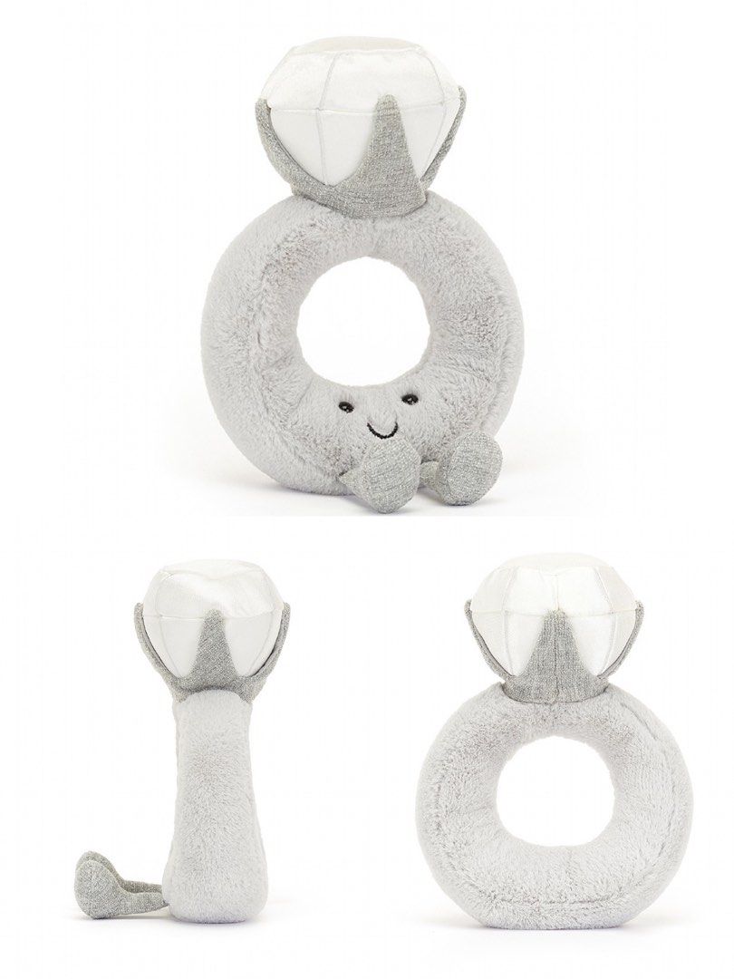 Jellycat Amuseable Wedding Cake, Diamond Ring with Personalised Bag ...