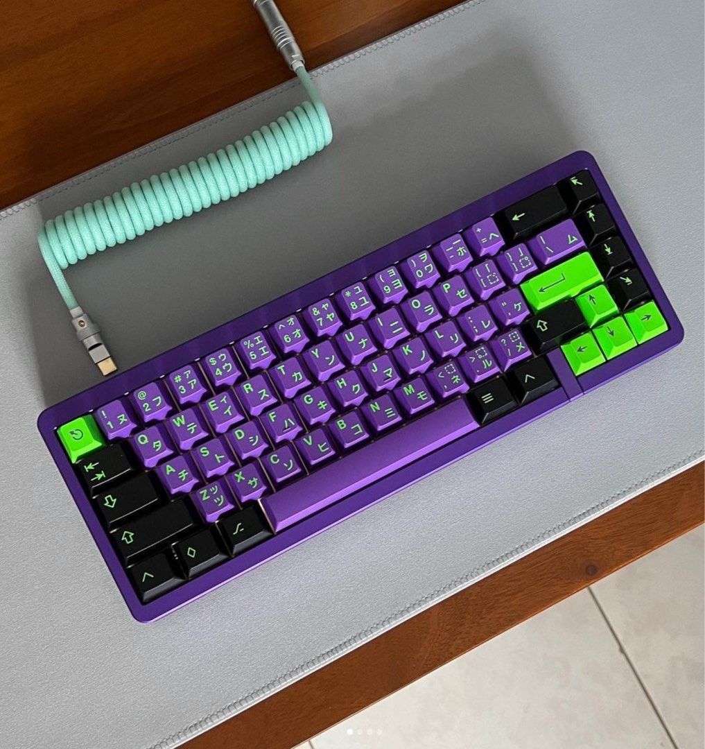 KBDFans D65 GMK Mecha 01 Evangelion themed keyboard (Built), Computers ...