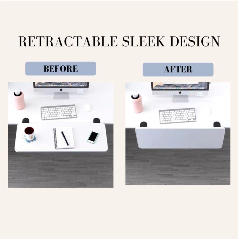 [SG STOCK] Ergonomic Desktop Table Extension Board | Retractable Sleek ...