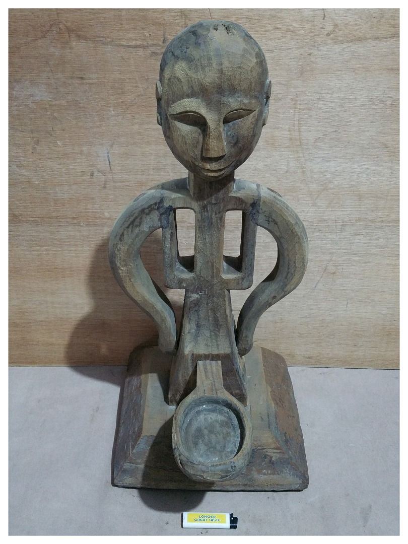 Lampu Jodog Jawa Kuno Motif Orang Primitif Bahan Kayu Jati - Ep.1AA on ...