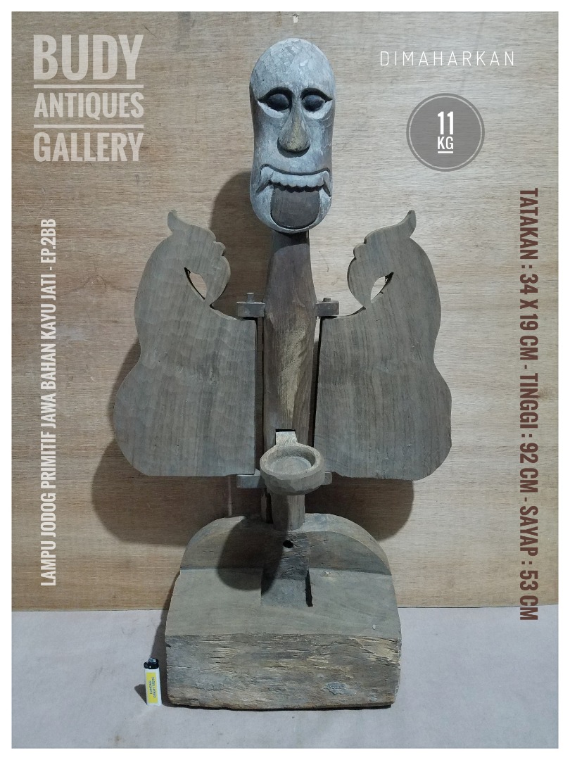 Lampu Jodog Primitif Jawa Motif Cakilan Bahan Kayu Jati - Ep.2BB on ...