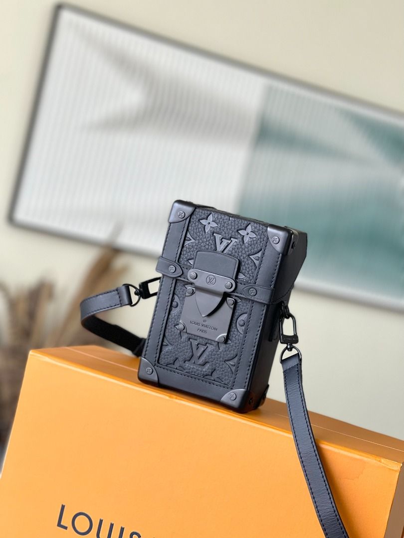 Louis Vuitton LV Vertical Trunk Pochette / Shoulder Sling Bag Pouch ...