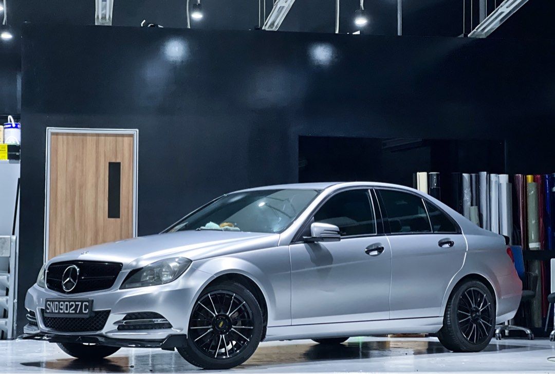 Merc C180 Full Body Wrap In Ghost Chrome Sliver, Car Accessories, Car ...