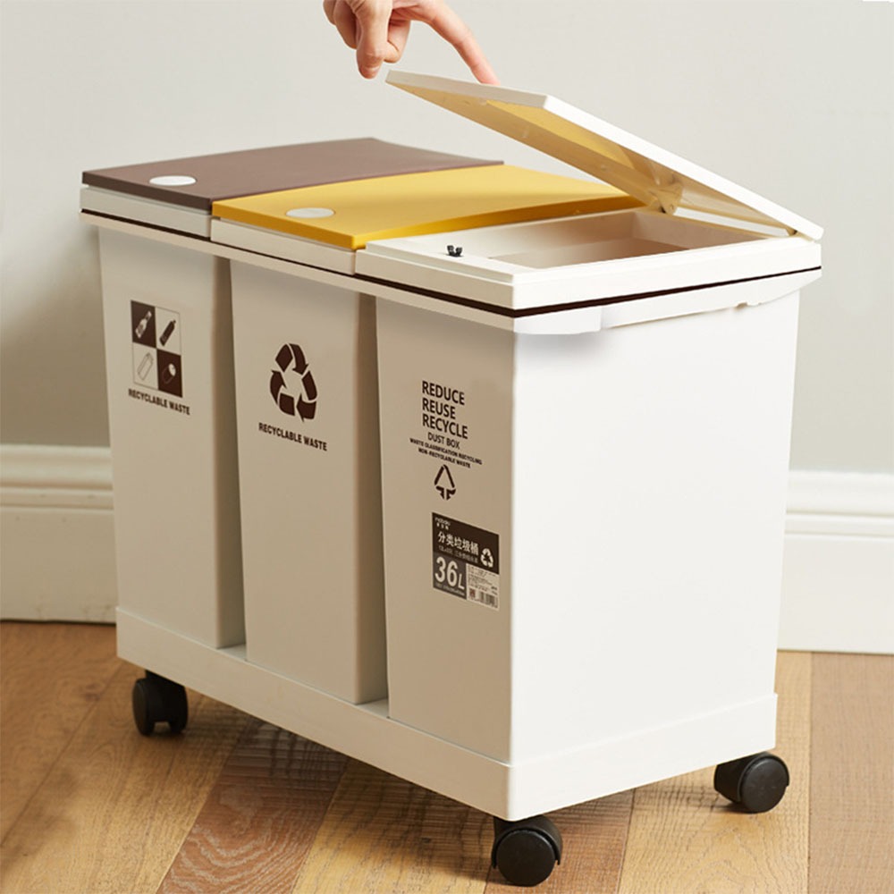 Movable Compartment Dustbin, Furniture & Home Living, Cleaning ...