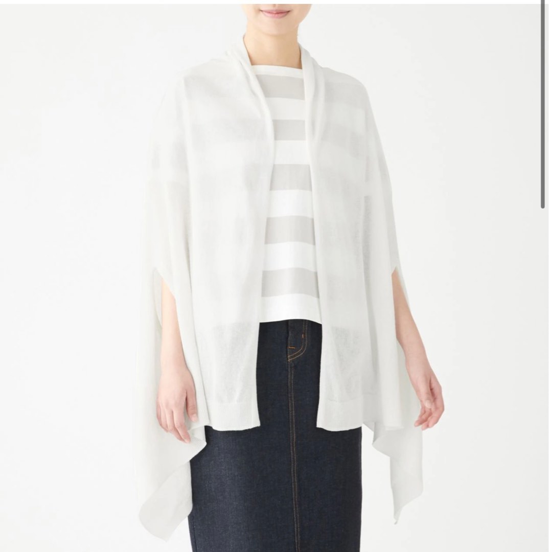 MUJI High twisted Protection Cape with holes - organic cotton, Women's ...