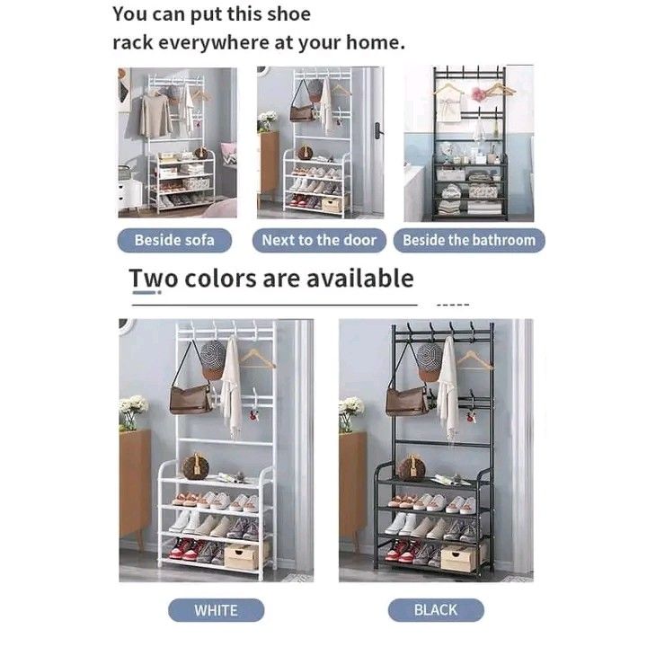 Multifunctional Shoe Rack Organizer Simple Floor Coat Rack Shoe Hat ...