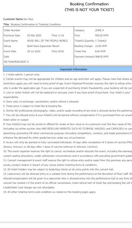 MUSE LIVE IN KL 2023 (ZONE A), Tickets & Vouchers, Event Tickets on ...