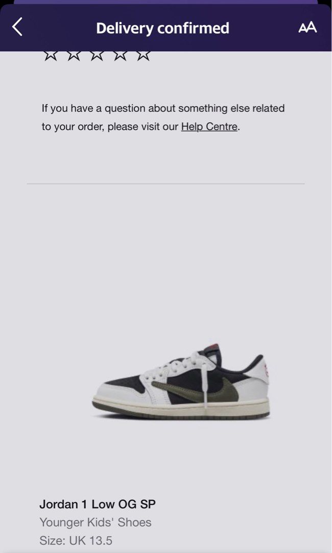 Nike Aj1 Travis Scott Olive Younger Kids, Men's Fashion, Footwear ...