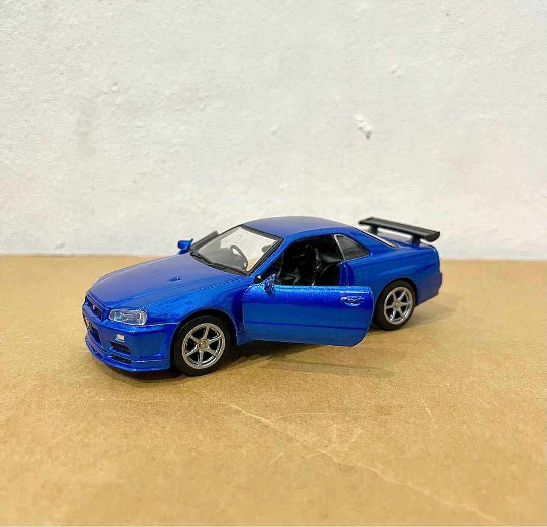 Nissan Skyline GTR R34 Alloy Pull Back JKM Diecast Car Model Toy ...