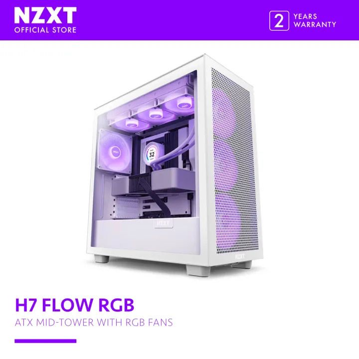NZXT H7 & H7 Flow RGB & H7 Elite ATX Mid-Tower Desktop PC Casing Case ...