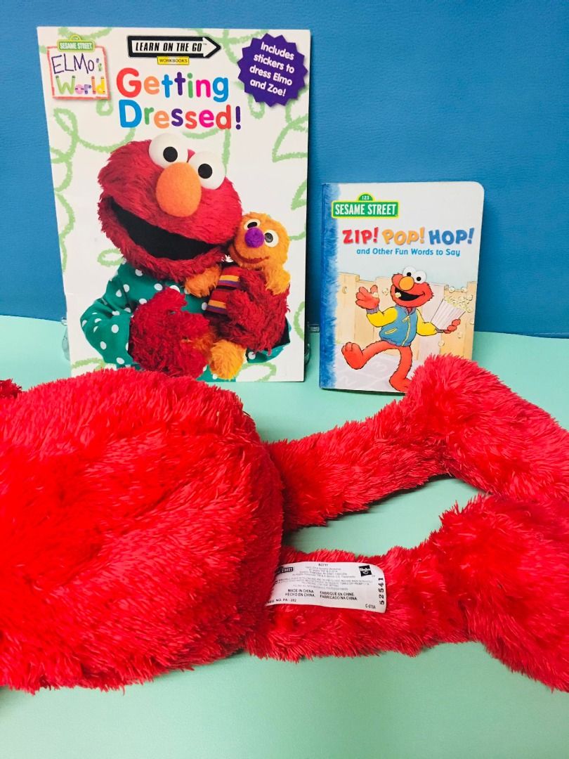 Original Sesame Street Elmo Plush with Books Bundle (22 inches) on ...