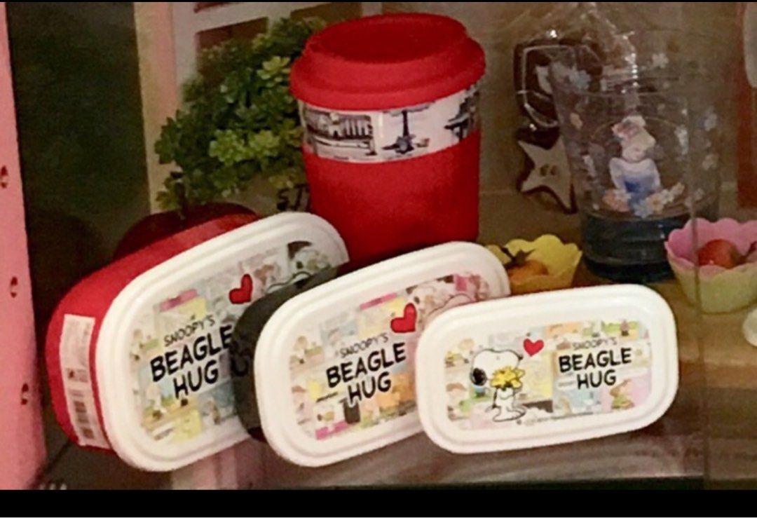 日本OSK製 Snoopy 史努比 3入保鮮盒 午餐盒 日本製正品, 家具及居家用品, 廚具和餐具, 餐具和餐具在旋轉拍賣