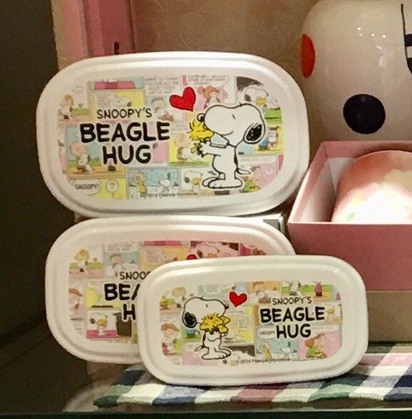 日本OSK製 Snoopy 史努比 3入保鮮盒 午餐盒 日本製正品, 家具及居家用品, 廚具和餐具, 餐具和餐具在旋轉拍賣