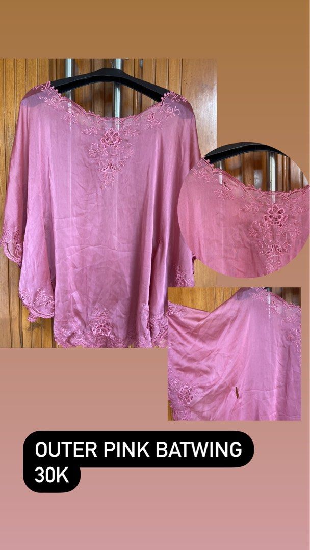 outer pink batwing, Fesyen Wanita, Pakaian Wanita, Baju Luaran di Carousell
