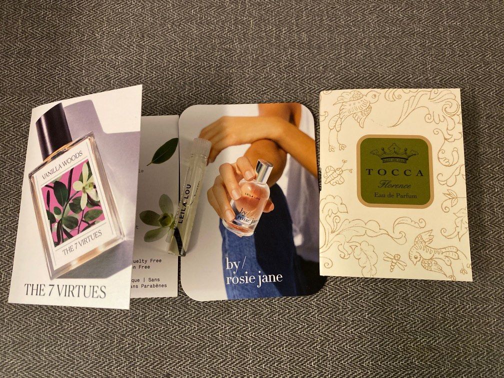 Perfume samples : the 7 virtues , Leila Lou by Rosie Jane , Tocca ...