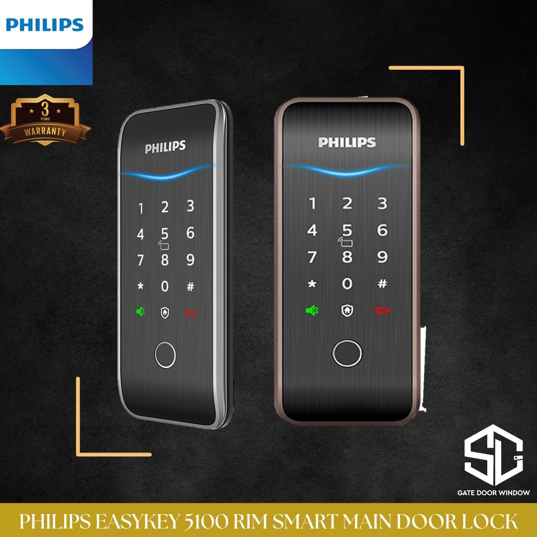 Philips EasyKey 5100 Rim Smart Main Door Lock [3 YEARS WARRANTY ...