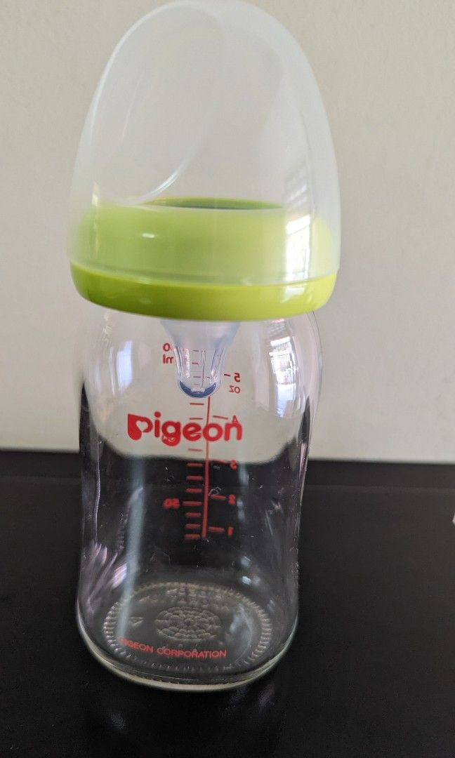 Pigeon glass bottle 160ml with new teat, Babies & Kids, Nursing & Feeding, Breastfeeding ...