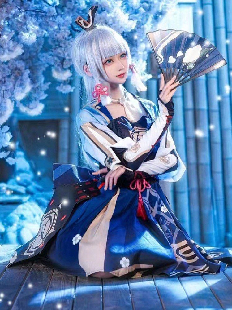 [PO] Ayaka Kamisato Genshin Impact Cosplay Costume Wig Shoes Fan, Hobbies & Toys, Memorabilia ...