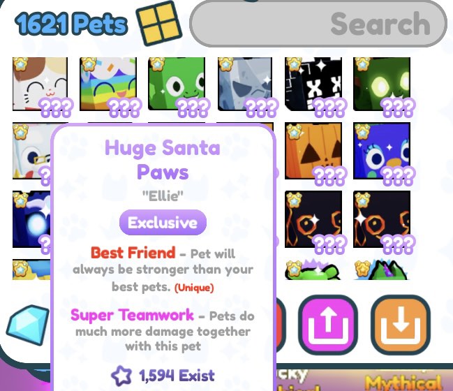 PSX Pet Simulator X Huge Exclusive Pet - Huge Santa Paws., Video Gaming ...