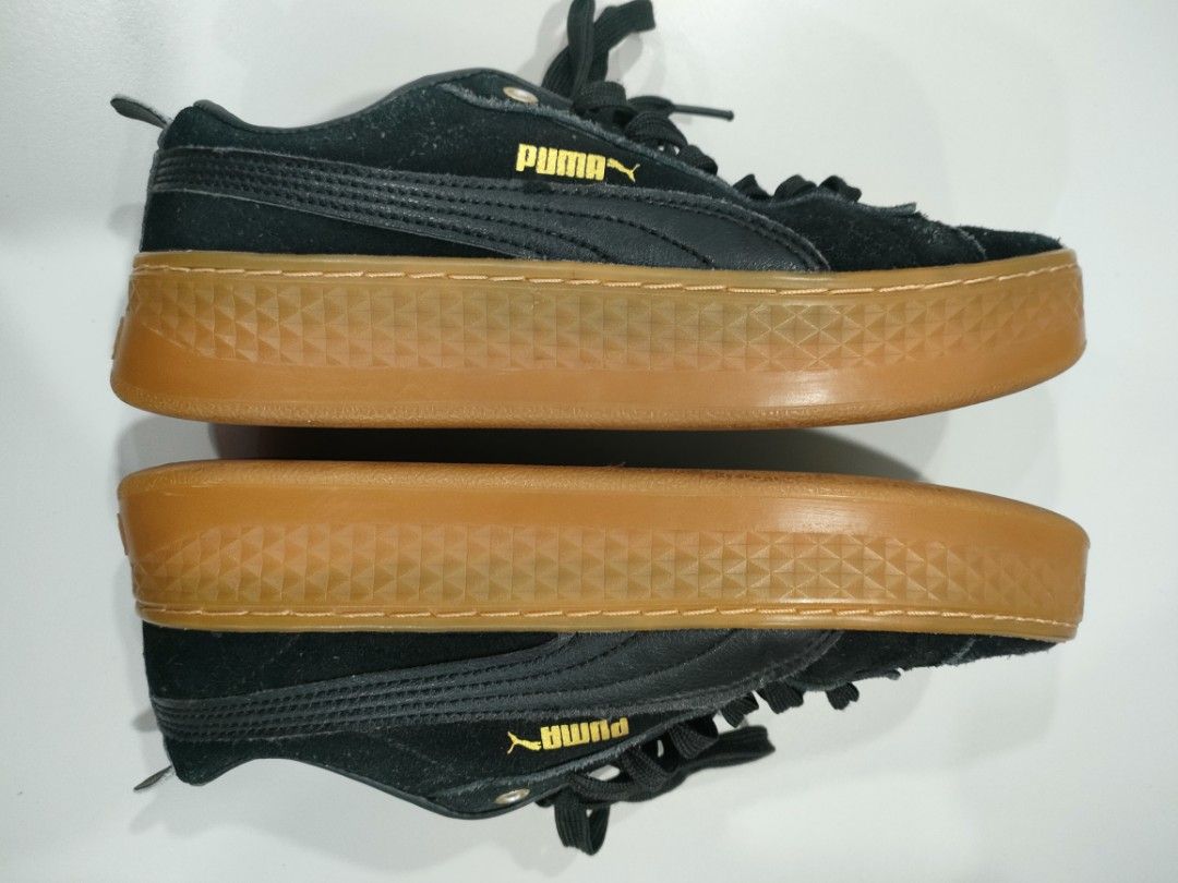 PUMA SUEDE BLACK GUM SOLE on Carousell